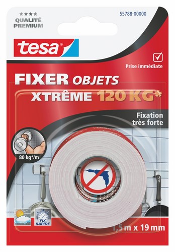 Tesa Fixer Objets - Double face extrême 120kg 19mmx1.5ml TESA | DOD