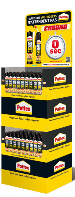 Colle Ni Clou Ni Vis Chrono cartouche 380g, box 100 unités PATTEX | DOD