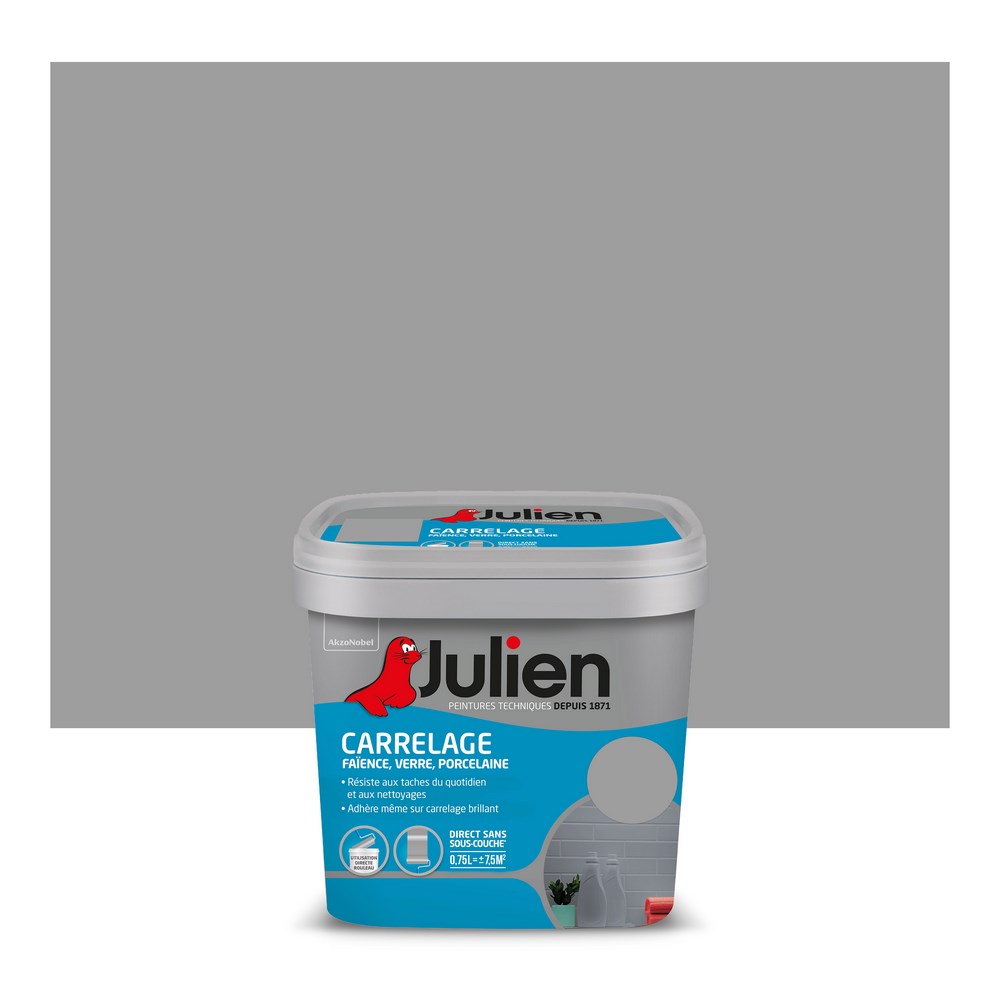 Peinture Carrelage Brillant verre, faïence, porcelaine Titanium 0.75L ...