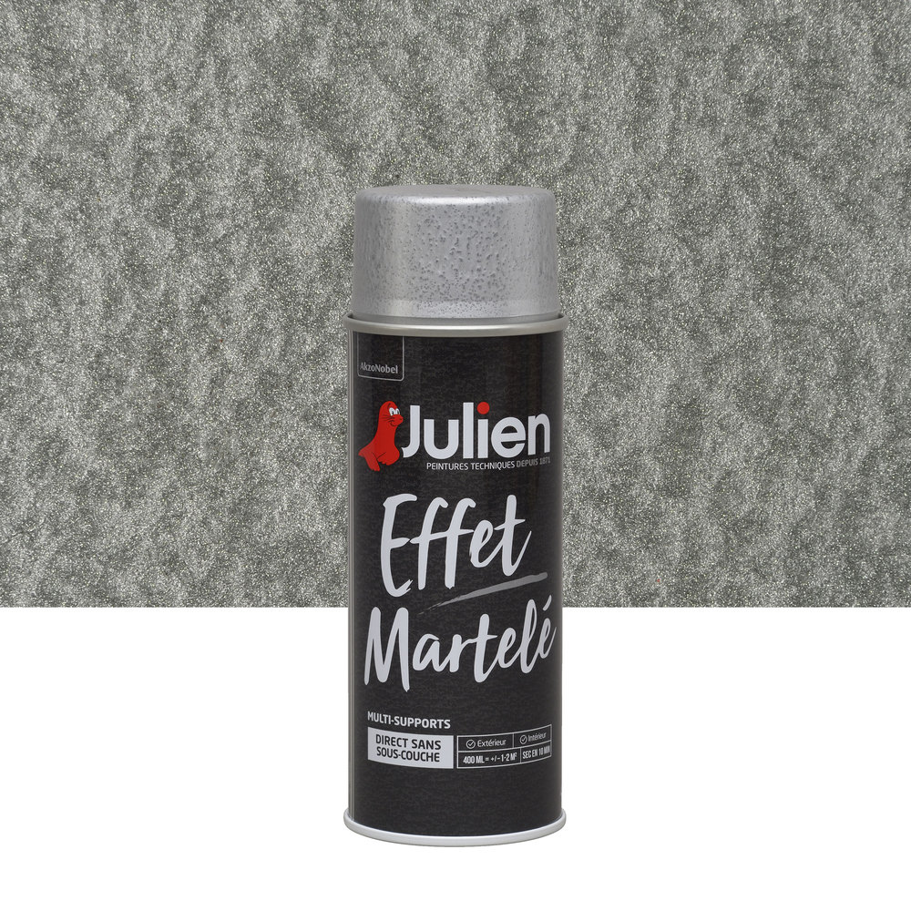 Aérosol multi-supports 400ml Gris Alu effet Martelé JULIEN | DOD