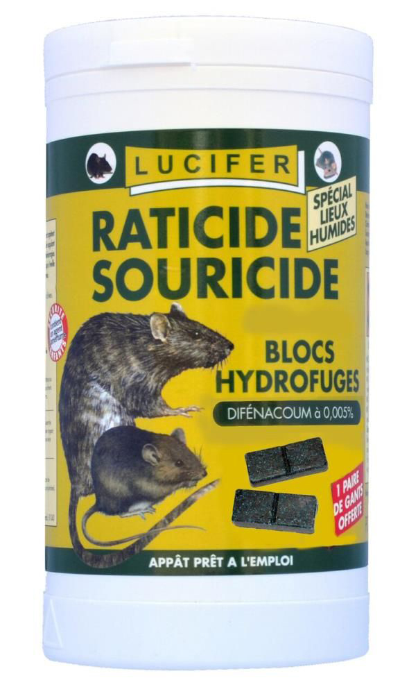 Raticide Souricide Blocs paraffinés 280gr LUCIFER | DOD