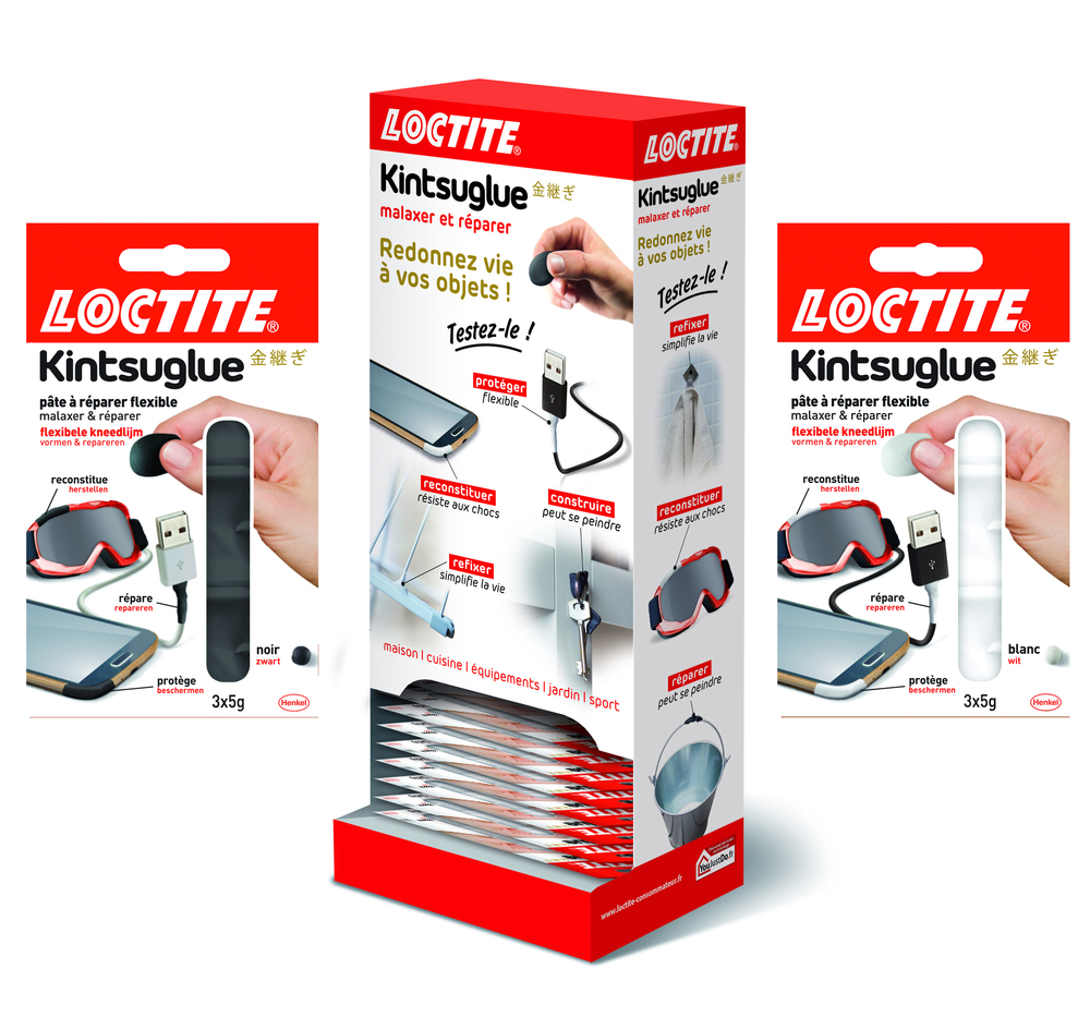 Loctite Kintsuglue 3x5gr Goulotte 36uc 24 Blanc et 12 Noir LOCTITE | DOD