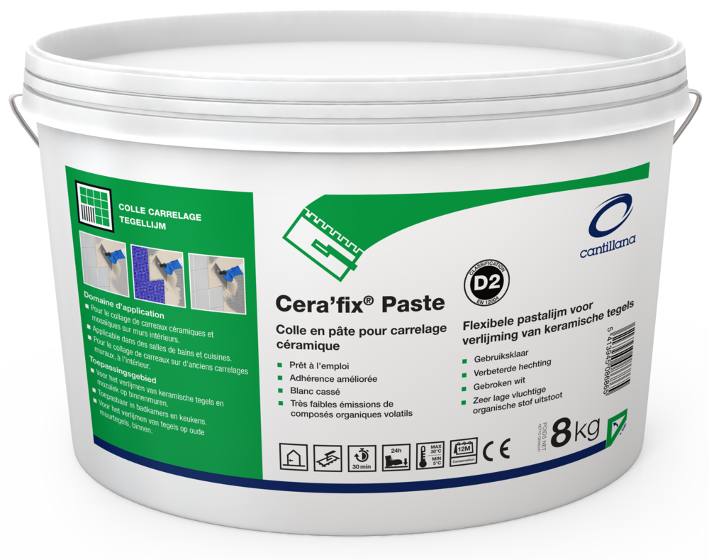 Colle Carrelage Mural Céramique en pâte Cera'fix Paste seau de 8kg ...