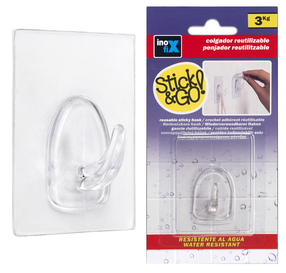 Crochet Adhésif Réutilisable Petit Modèle Transparent INOFIX | DOD