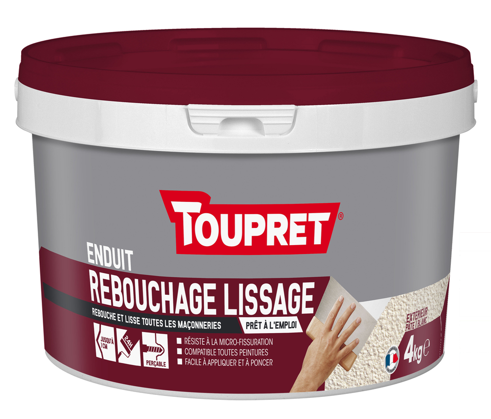 Enduit de Rebouchage Lissage 2 en 1 Pâte 4 kg TOUPRET | DOD
