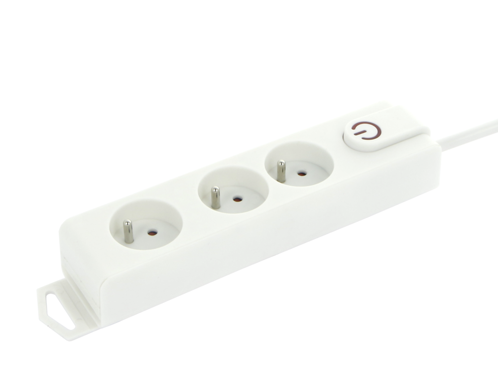 Multiprise x3 1.5m Avec Interrupteur Blanc PROFILE | DOD