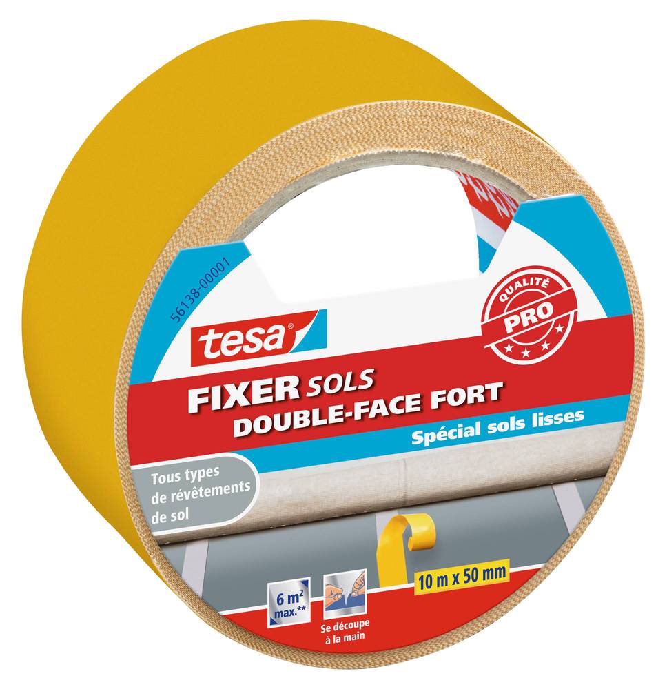 Fixer Sols - Double Face Fort Spécial Sols Lisses 10 m x 50 mm TESA | DOD