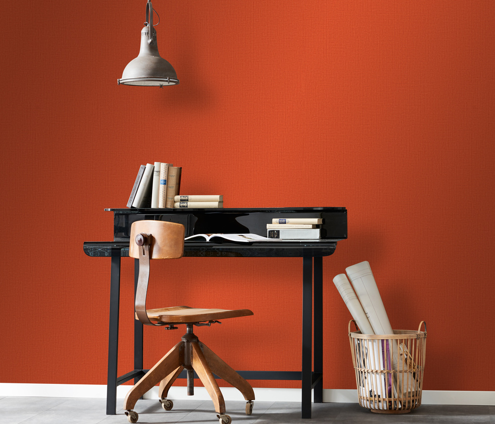 8410 - Vinyl Grainé sur Intissé Uni Rouge DECORAMA | DOD