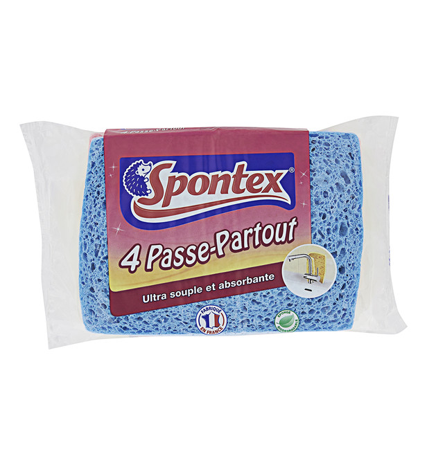Éponges Passe Partout Colorées x4 SPONTEX | DOD