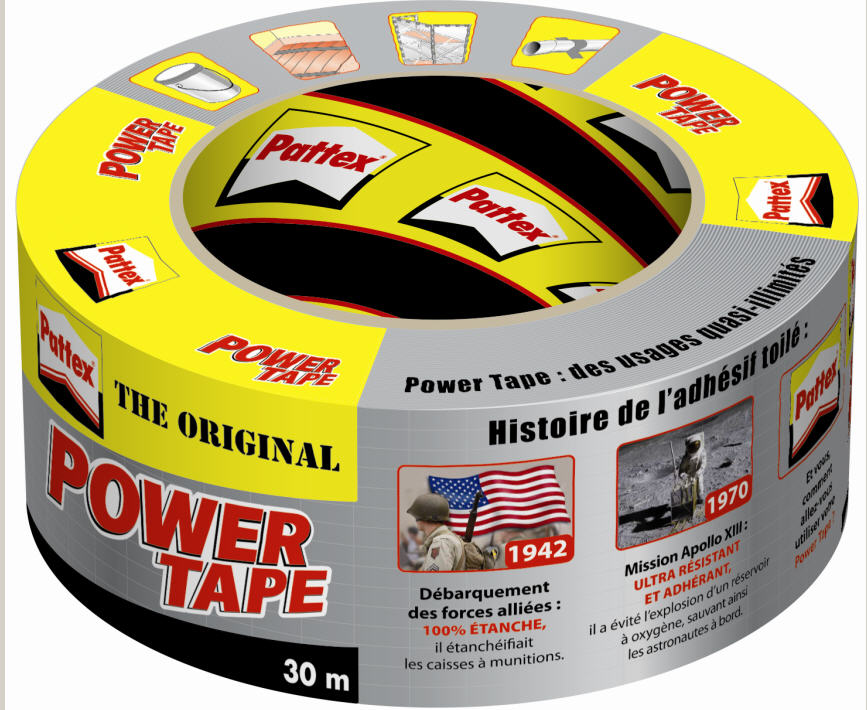 Adhésif Power Tape gris 50mmx30m PATTEX | DOD