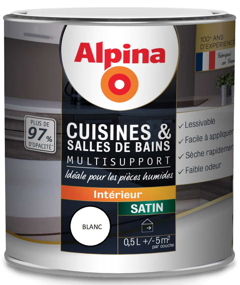 Peinture Acrylique Cuisine et Bain Pot 0.5L ALPINA | DOD