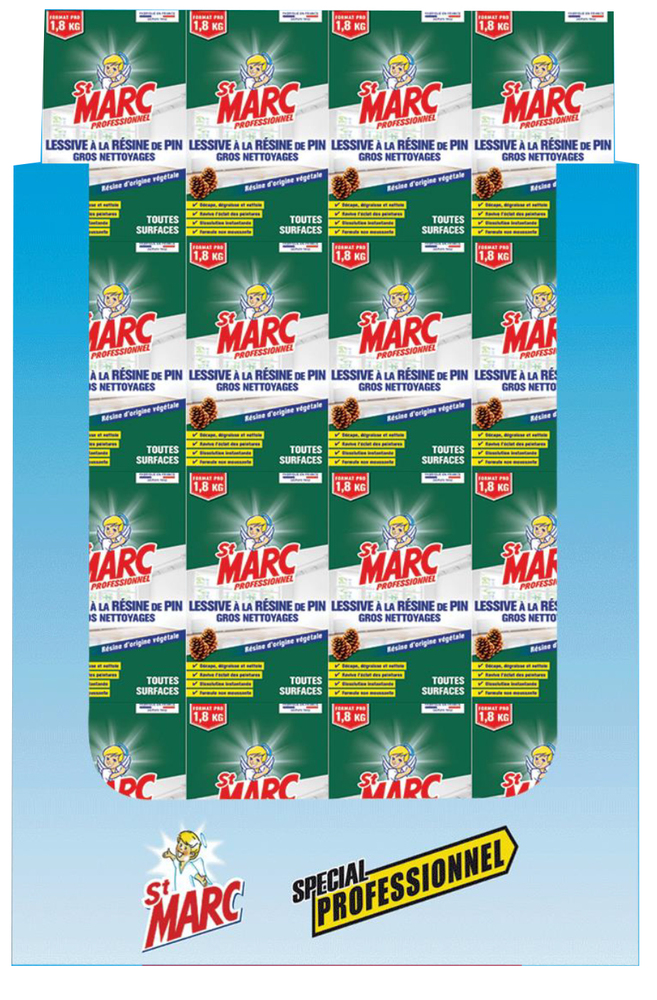 Lessive St Marc Professionnel Résine de Pin 1.8 kg - Box de 96 Paquets ...