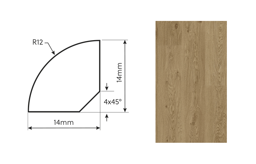 Quart de Rond Chêne Naturel BERRY | DOD
