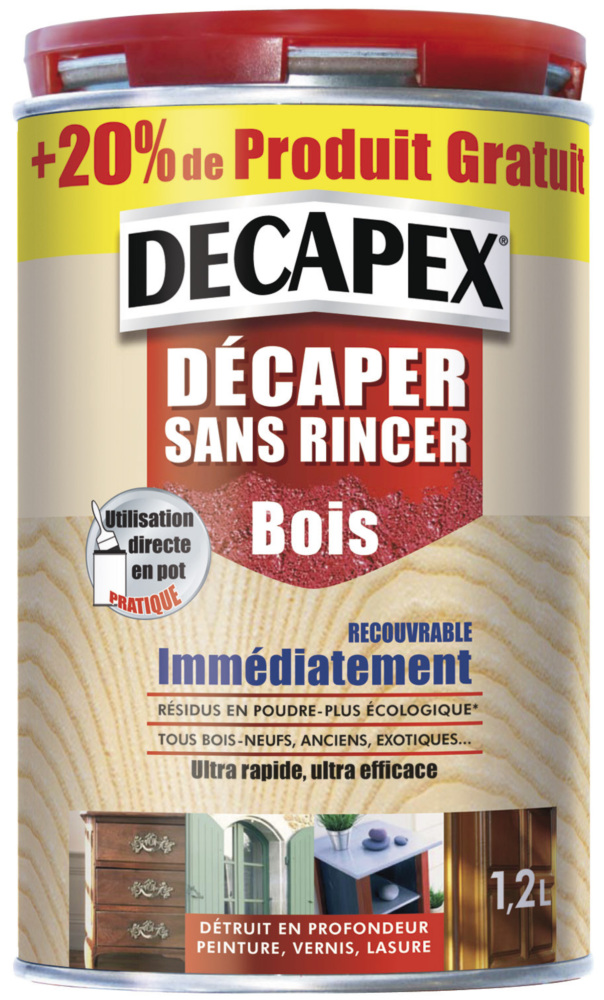 Décapant bois sans rincer 1L+0.2L gratuit DECAPEX | DOD