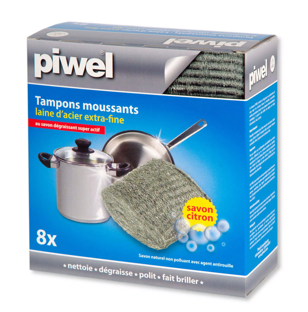 Tampons Moussants Laine d'Acier Extra-Fine (x8) PIWEL | DOD
