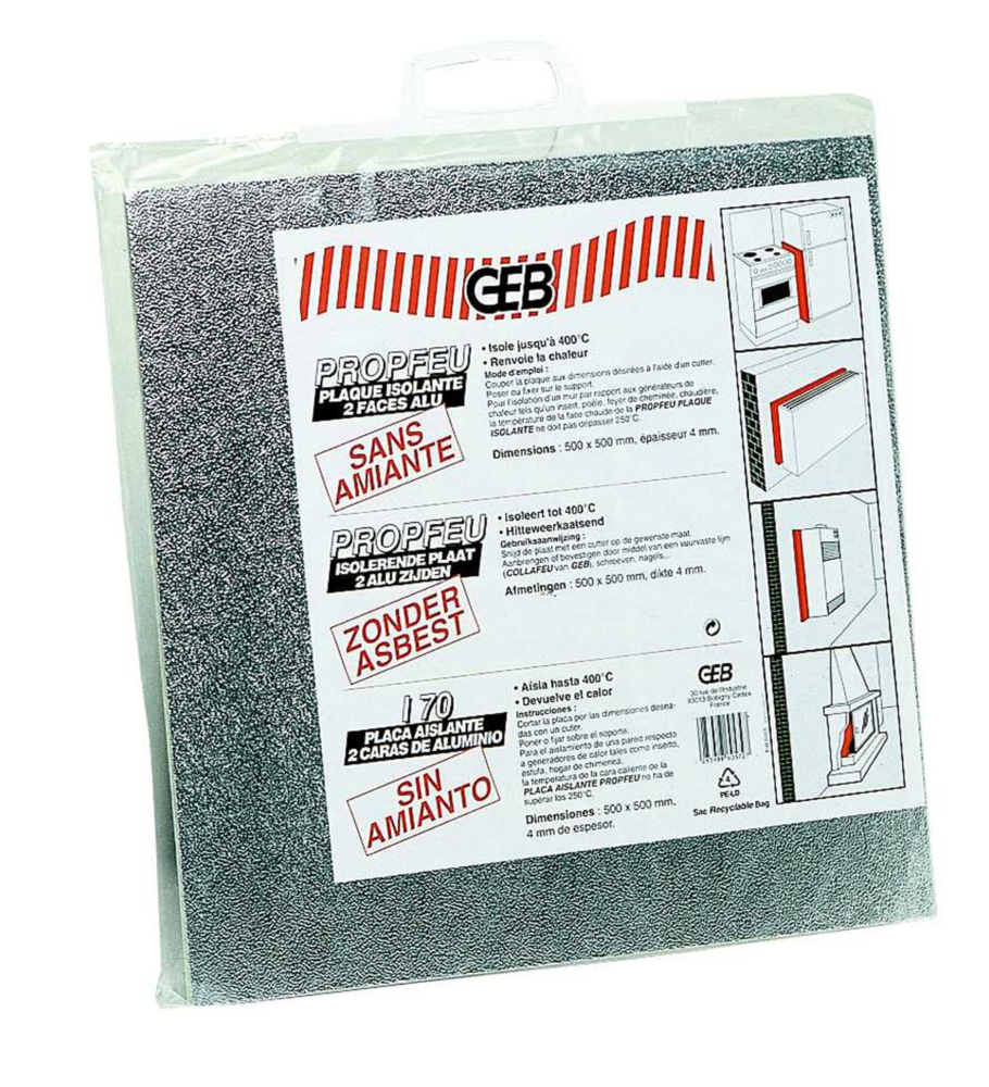 Propfeu : Plaque isolante double face aluminium 1000x1000x4mm GEB | DOD